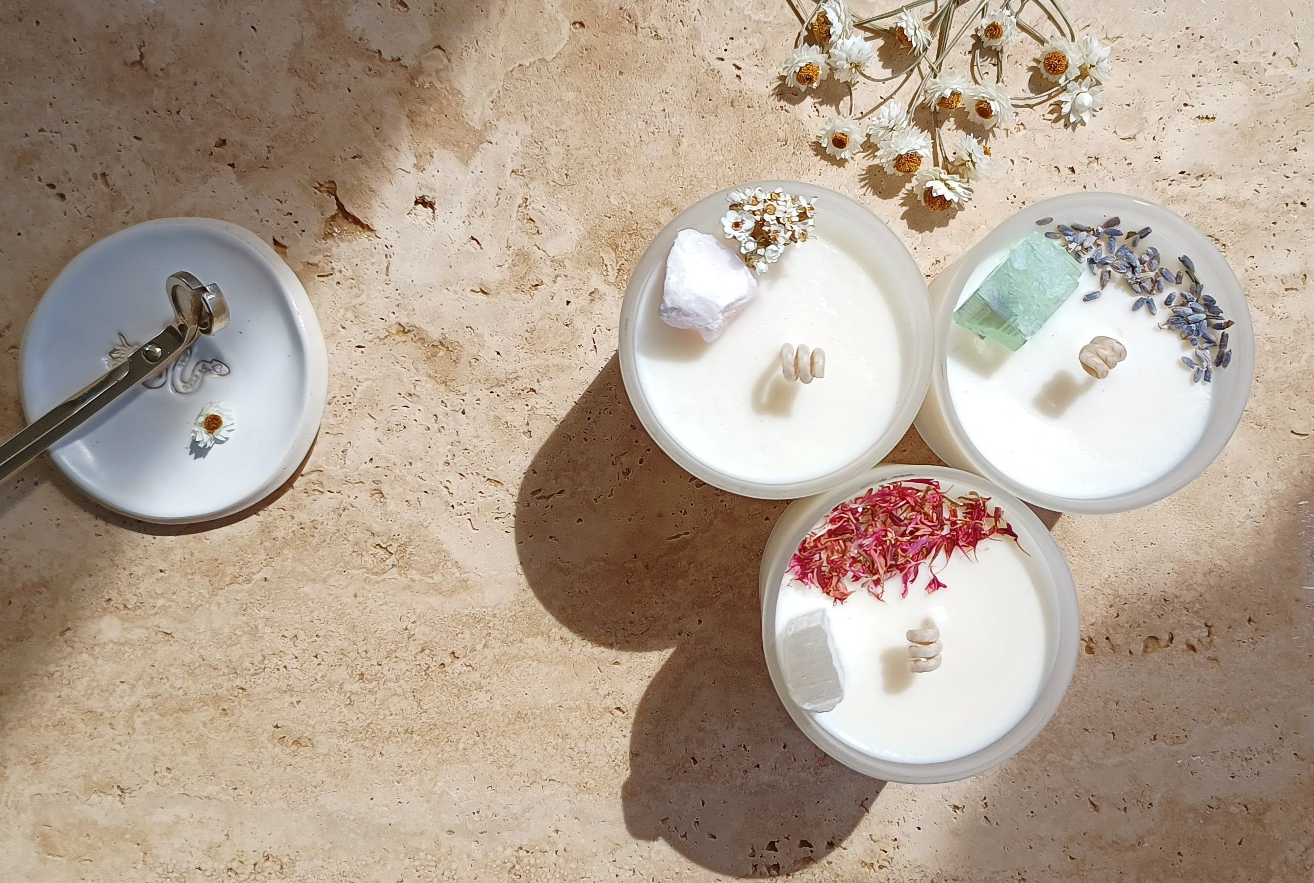 Crystal Infused Candles Embellished with Botanicals Hand-poured ...